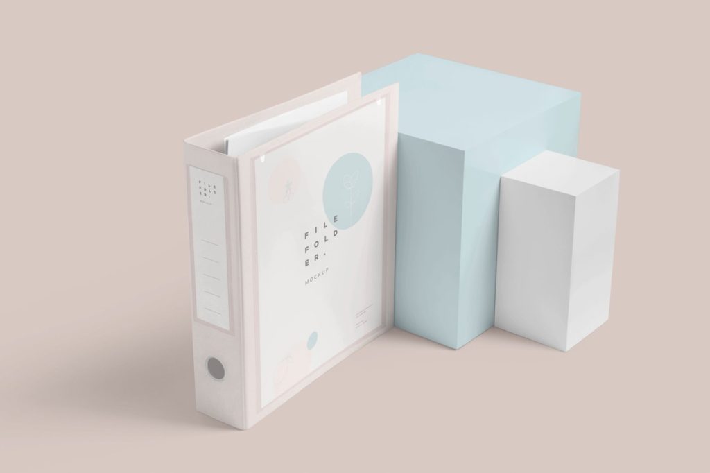 塑料文件夹盒子设计展示样机 Plastic Crown Box File Folder Mockup