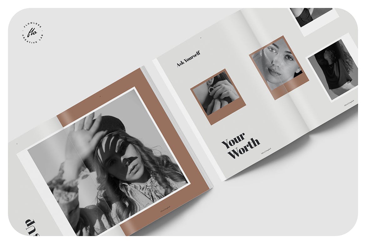 极简摄影作品集排版设计INDD画册模板 Cromova Editorial Imagebook