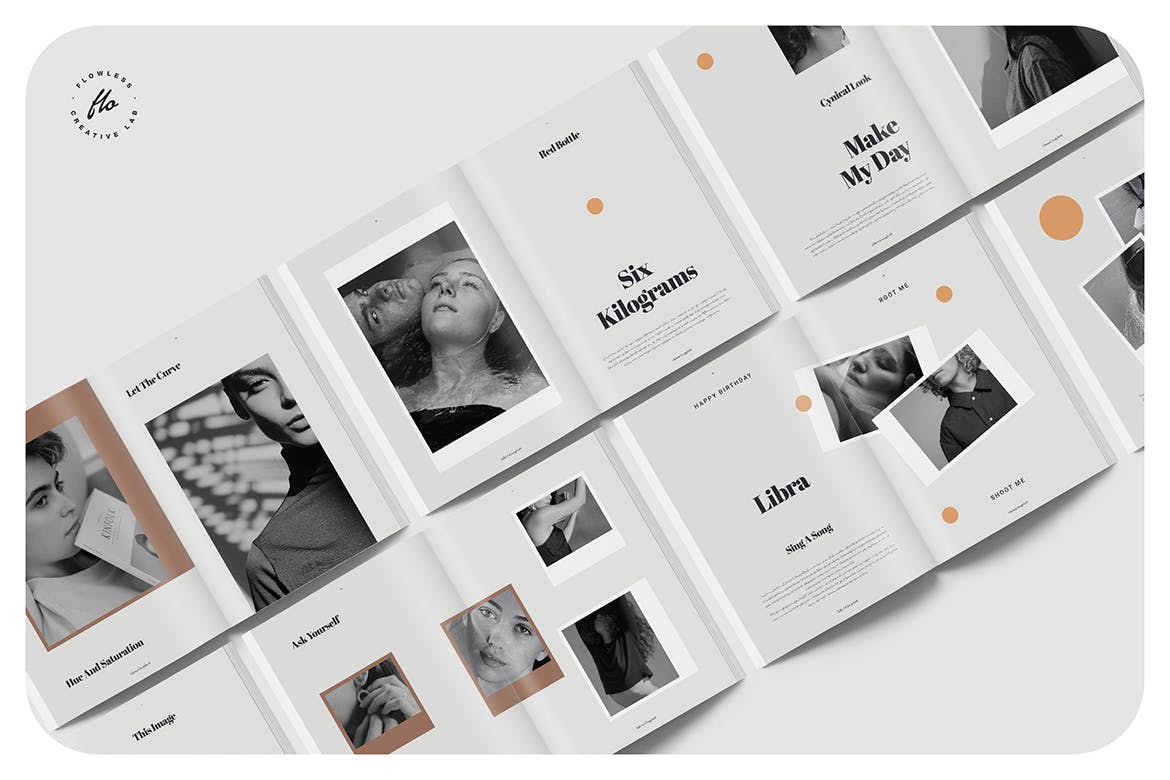 极简摄影作品集排版设计INDD画册模板 Cromova Editorial Imagebook