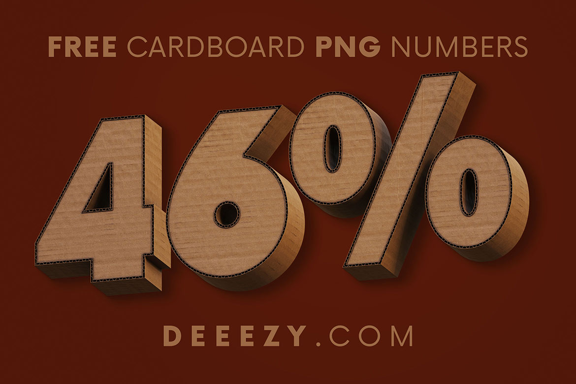  PNG Cardboard 3D Numbers 