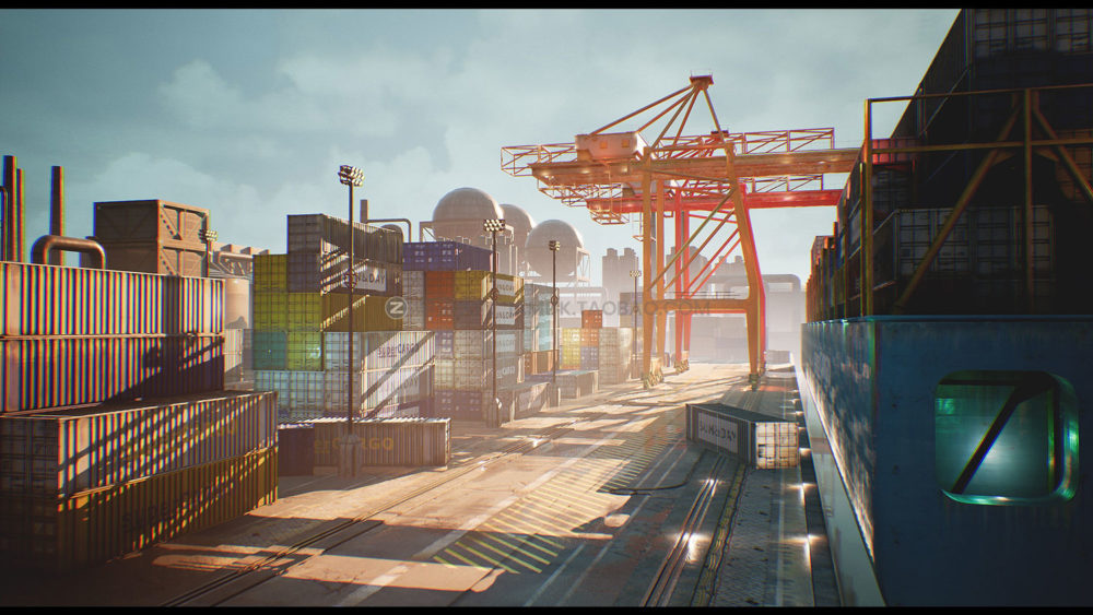 UE模型 高品质海港港口码头集装箱3d设计素材 Unreal Engine – Container Yard Environment Set