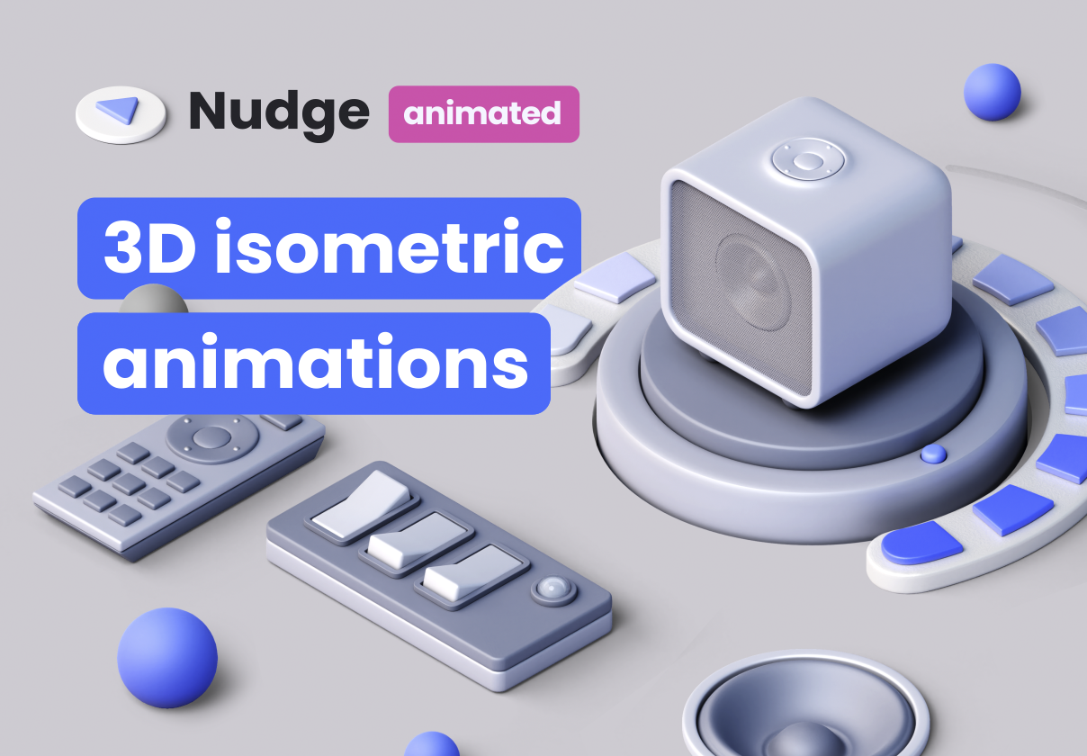 未来科幻数码游戏等距插图插画3D立体图MP4动画设计素材 Nudge 3D animated