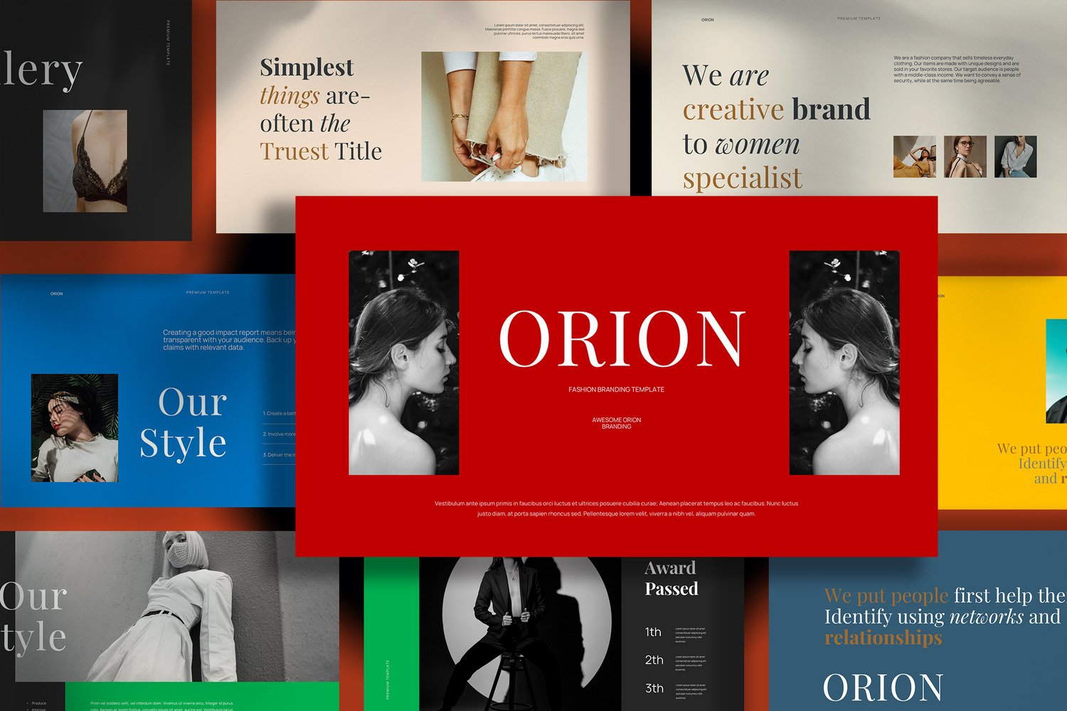 现代创意企业营销品牌策划服装摄影作品集图文排版演示文稿设计ppt+key模板素材 ORION - PPT + Keynote Template