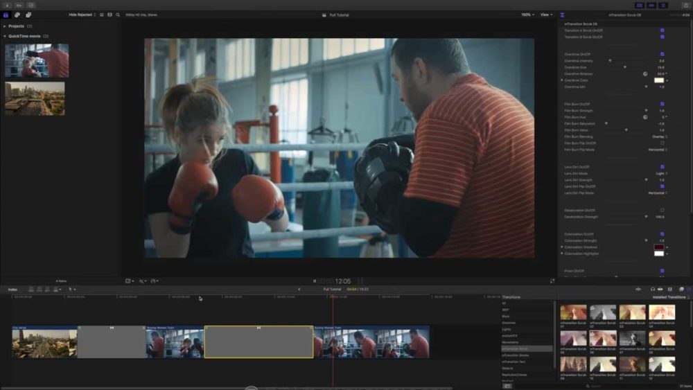 FCPX插件 31组炫酷快进倒放延迟拖影重定时卡带模拟擦洗转场过渡预设 MotionVFX - mTransition Scrub