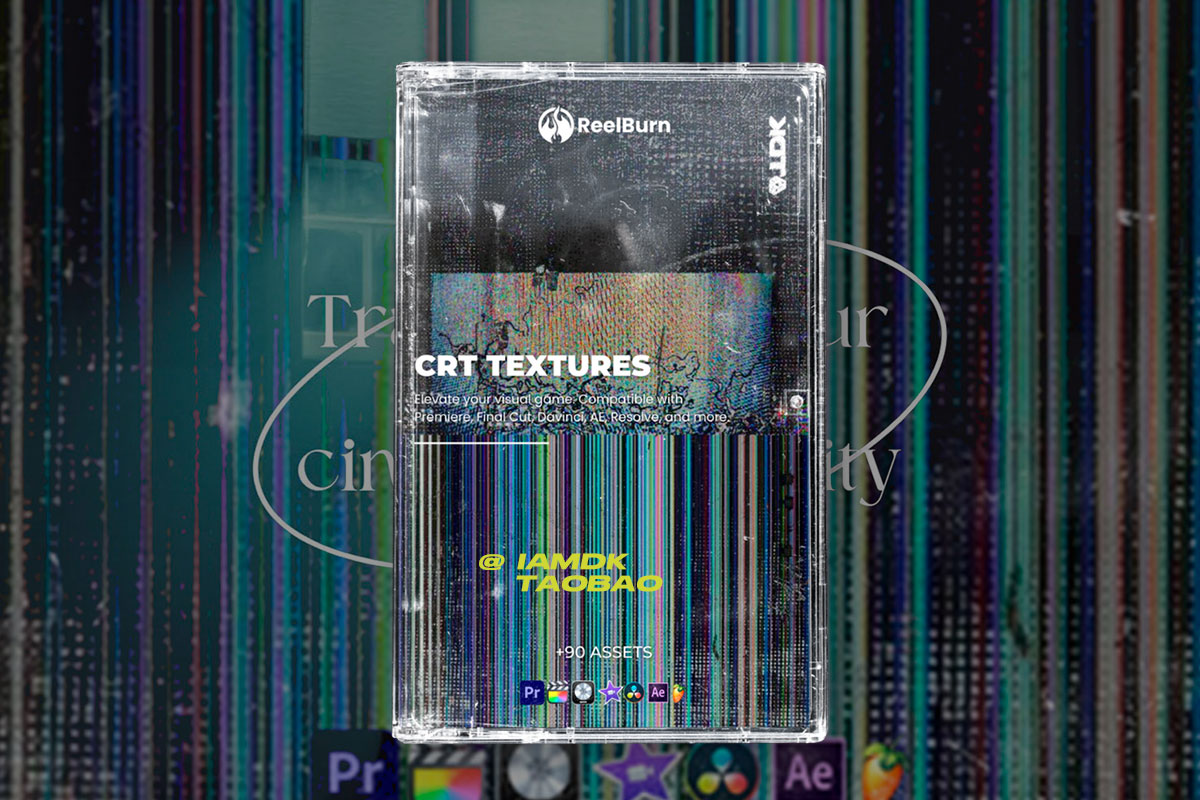 复古4K高清CRT信号故障纹理模拟视频叠加层素材包 REELBURN - CTR Texture