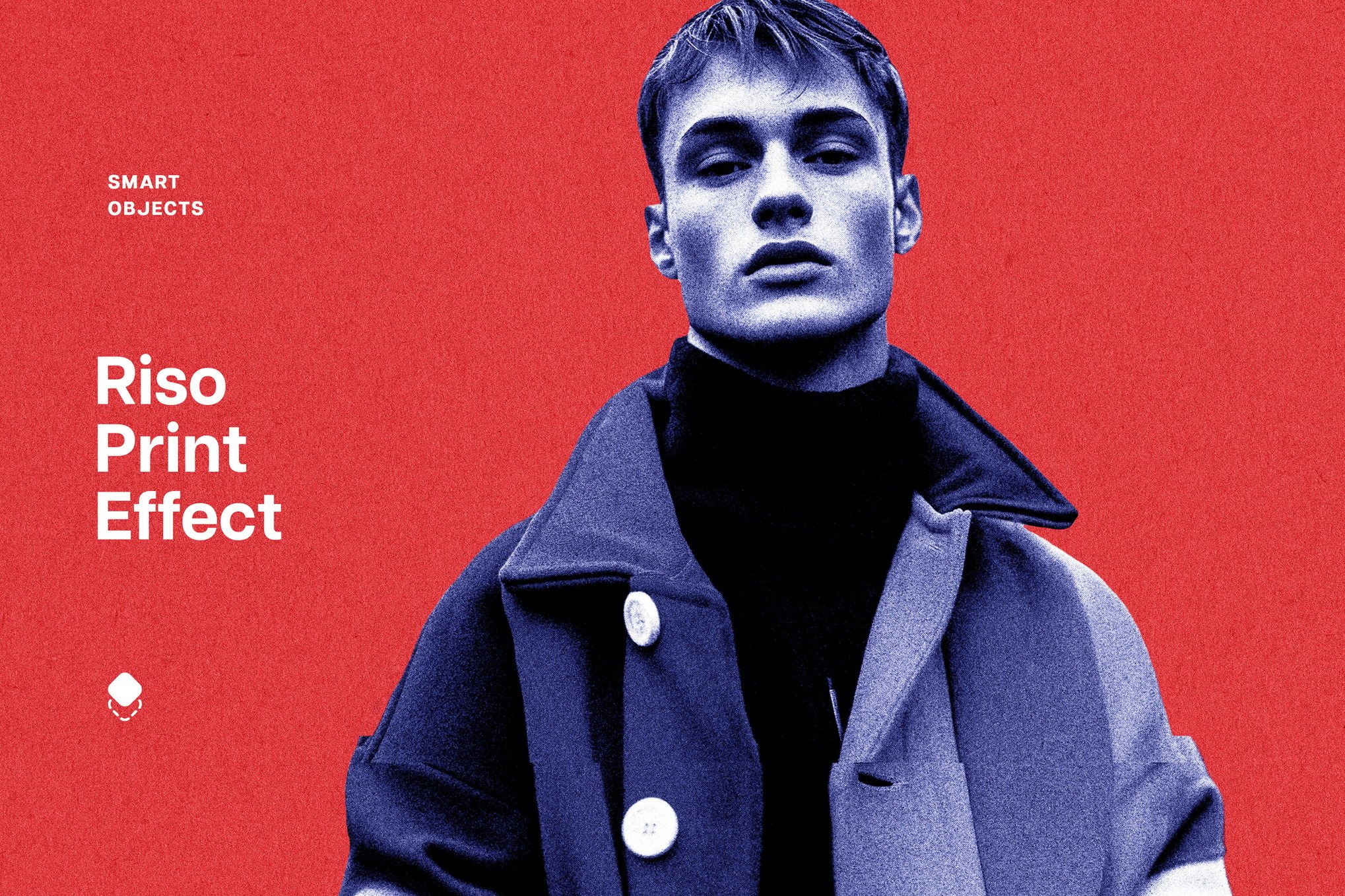 半色调riso打印复印照片效果ps特效滤镜样机 Risograph Print Photo Effect