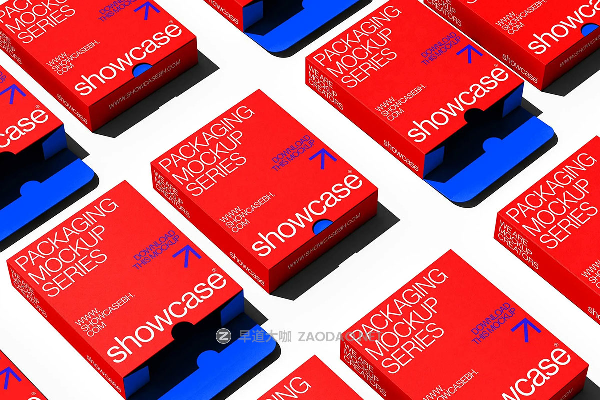 SM_Packaging Mockup Bundle by Showcase Mockup 6款高级视觉包装推拉纸盒环保快餐盒外卖盒纸袋品牌vi设计ps展示贴图样机模板