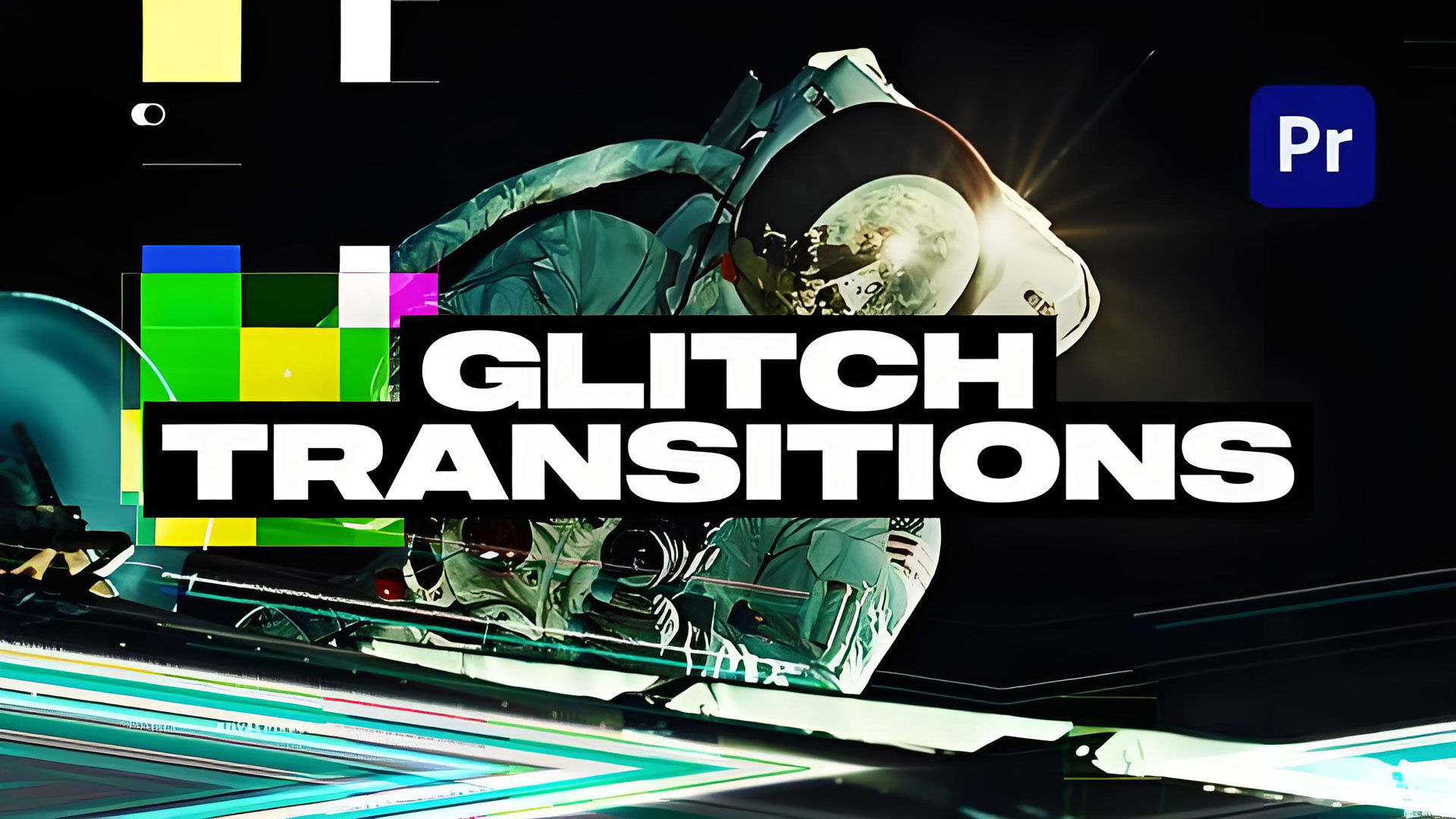 PR预设 潮流CRT信号故障扭曲VHS失真错位视频转场过渡特效 Glitch Transitions for Premiere Pro - Digital Edition